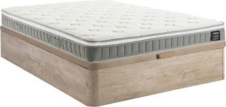 Vente-Unique Ensemble 160 x 200 cm sommier Coffre Naturel Clair + Matelas Ressorts ensach&Egrave;s et Accueil m&Egrave;moire de Forme &Egrave;p.21cm - VITOGO de YSME
