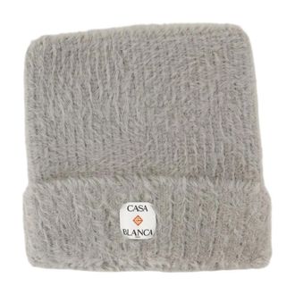 Casablanca Caps & M&uuml;tzen - Fluffy Square Beanie - Nylon - Grey - Gr. ONE SIZE - in Grau - f&uuml;r Damen