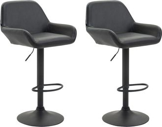 Clp 2er Set Barhocker Braga Kunstleder schwarz schwarz