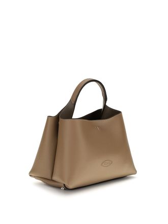 Tod's Womens Micro Leather Handbag C806(cappuccino)+b208(argilla Sc) Calf Bos Taurus Handbags Hand Bags