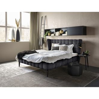 Lars Larson home24 Polsterbett Capri Dream 180 x 200cm Flachgewebe Nona Grau Buche