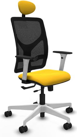 Piqueras y Crespo Schreibtischstuhl mit Armlehnen, h&ouml;henverstellbare Lendenwirbelst&uuml;tze und festes Kopfteil, ausgestattet mit Syncro/Traslack und Schneideschaum, Schwar