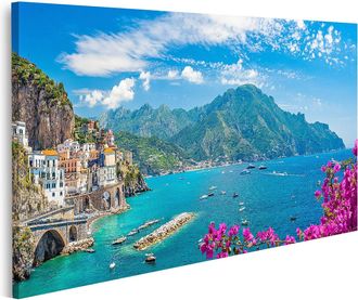 Islandburner Prime Bild auf Leinwand Landschaft Amalfiküste Amalfiküste Atrani Stadt Berühmtes Italien Wandbild Poster Leinwandbild GCQZ