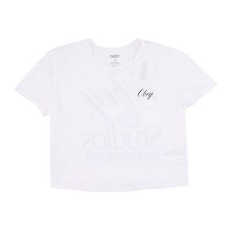 Obey Wei&szlig;e Cropped Chloe Tee Damen T-Shirt - - Tops - Damen - Wei&szlig; - M