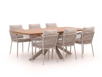 Bellagio la vita attrattiva Bellagio Birgi Novo/Induno Deens Ovaal 220cm dining tuinset 7-delig stapelbaar