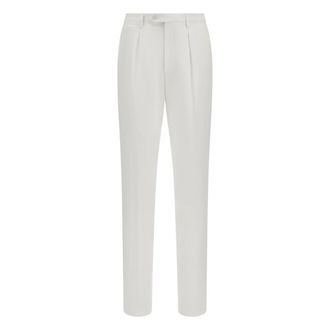 Boggi Milano Homme, Pantalons, Blanc, Taille: 3XL Pantalon en lin pur