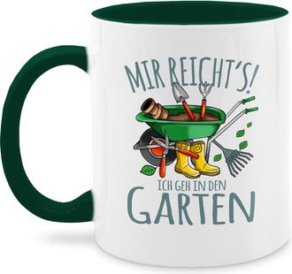 Shirtracer Tasse Tassen 325ml - Deko Hobby Geschenk - Mir reichts ich geh in den Garten - Gartenarbeit & Gärtnern - 325 ml - Dunkelgrün - gärtner geschenke gärtn