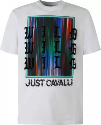 Just Cavalli Homme, Tops, Blanc, Taille: 3XL T-shirt