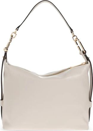 Furla Hobo Bags - Rectangular Leather Handbag With Gold-Tone Hardwar - Gr. unisize - in Wei&szlig; - f&uuml;r Damen