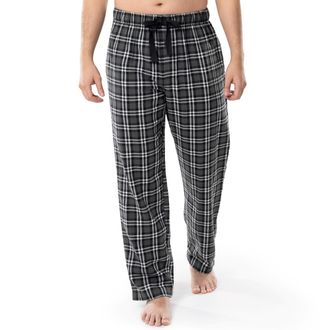 Fruit Of The Loom Herren Pyjamahose aus Gewebtem Flanell in Garnfarbe Pyjamaunterteil, Grau, kariert, Medium
