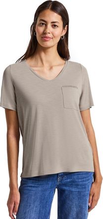 Street One Damen 3227393 T-Shirt mit Schmuckdetail, Morning beige, 42