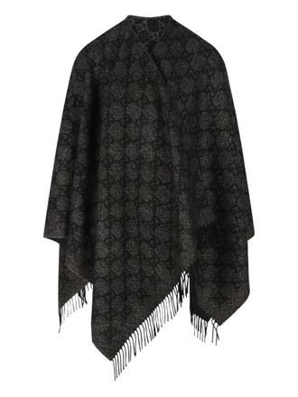 Gucci Jacquard-Cape mit Fransen - Schwarz