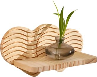 Generico Schwebende Wandregale, Aufbewahrung und Pr&auml;sentation aus rustikalem Holz, Wanddekoration, Boho, schwebendes, f&uuml;r Schlafzimmer, Wohnzimmer, K&uuml;che, B&uuml;ro