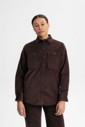 Mela Damen vegan Overshirt Cord Jiya Walnussbraun