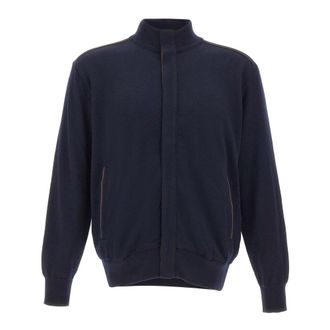 Paul & Shark Woll-Cardigan mit durchgehendem Rei&szlig;verschluss - - Knitwear - Herren - Blau - M