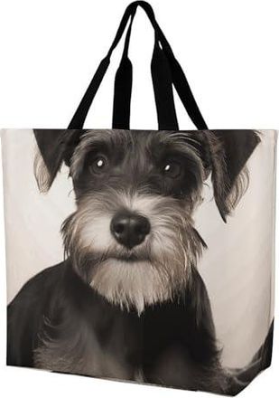 Generic Schnauzer Mignon Sac A Main Femmes Grand Sacs De Courses L&eacute;ger Sac Cabas Pour Voyage Universit&eacute; Gym