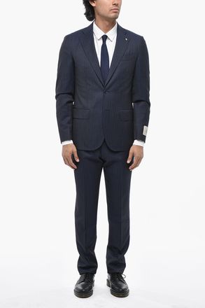 Corneliani CC COLLECTION Jacquard-Anzug aus Schurwolle mit klassischem Revers Corneliani