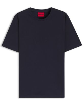 HUGO BOSS T-Shirt aus Baumwolle mit Label-Aufn&auml;her in