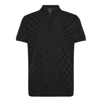 HUGO BOSS Gekariertes Baumwoll-Polohemd - - Tops - Herren - Schwarzk - M