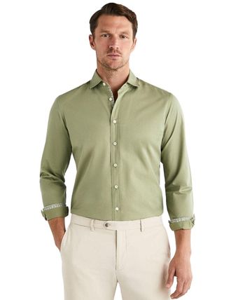 Hackett Mens COTT Tencel Multi TRM Hemd, 786HACKETT Khaki, XS