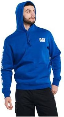 CAT Cat Trademark Banner Hoodies Featuring Logo on Chest and Sleeve with S3 Cord Management Sweatshirt &agrave; Capuche, Bleu fonc&eacute;, Large Homme