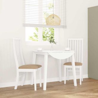 vidaXL Vidaxl - Chaises &agrave; manger coussins 2 pcs blanc bois massif caoutchouc