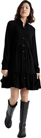 DeFacto Z3185AZ Robe, Black, 42 Femme