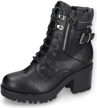 Dockers by Gerli Femme Bottes à Plateforme, Dame Bottines,Bottes de Plateau,Tacco à Plateforme,Schwarz/Dunkelgrau,40 EU / 6.5 UK