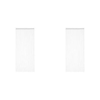 Relaxdays Fadenvorhang wei&szlig;, k&uuml;rzbar, mit Tunneldurchzug, f&uuml;r T&uuml;ren & Fenster, waschbar, Fadengardine, 90x245 cm, White (Packung mit 2)
