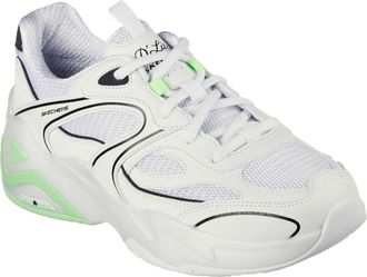 Skechers D&acute;Lux Sneaker f&uuml;r Damen, Zum Anschl&uuml;pfen (Wei&szlig;/Limone)