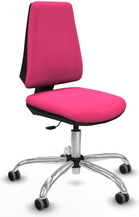 Piqueras y Crespo B&uuml;rostuhl Rosa Elche ohne Armlehnen. Ausgestattet mit grundlegendem Permanentkontakt und Schneideschaum. Mit Rollen 65 mm, Parkett. Rosa