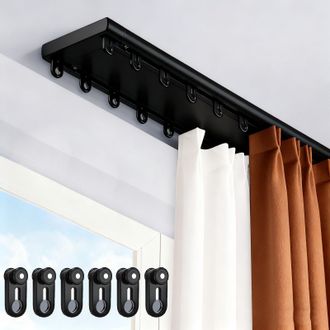 Generic Decken-Doppelgardinenschiene Als Raumteiler - Stabile Doppelschiene F&uuml;r Gardinen Wohnzimmer, Schlafzimmer, Leises Aluminium-Schienensystem 0.7m-6.0m(B