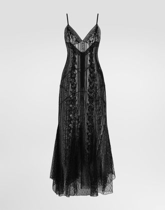 Dolce & Gabbana Slipkleid Aus Chantilly-spitze - Frau Collection Schwarz 42