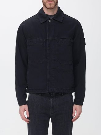 Stone Island Coach-Jacke aus Baumwolldenim von mit Kompass-Logo-Patch am &Auml;rmel