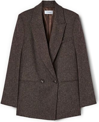 Motivi Femme, Vestes, Brun, Taille: 46 FR Blazer structur&eacute; crois&eacute;