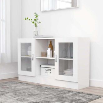 vidaXL Vidaxl - Armoire avec vitrine avec conception &eacute;l&eacute;gante disponible diff&eacute;rentes couleurs Couleur : Blanc