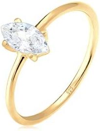 Elli Bague - Femme - Argent - 925/1000 - Plaqué or - Oxyde de Zirconium - T54 - 0612590716_54