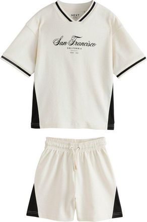 Next T-Shirt & Shorts Sportliches Kurzarm-Sweatshirt & Shorts Baumwolle (2-tlg)
