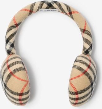 Burberry Woll-Kaschmir-Ohrenwärmer in Check, Size: S/M