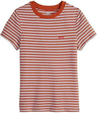 Levi's Essential Housemark T-Shirt à Manches Courtes pour Femme, Ooo La Stripe Pic, L