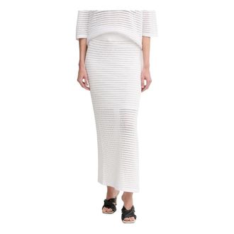Marc Aurel Durchbrochener Midirock - - Skirts - Damen - Wei&szlig; - S