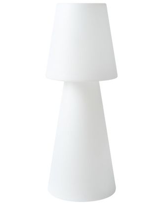 Beliani Outdoor Stehlampe LED wei&szlig; Kunststoff wasserfest mit Fernbedienung Sabanas