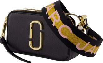 Marc Jacobs Womens The Snapshot Crossbody - Marc Jacobs Leather Black Cowhide Bags Crossbodies