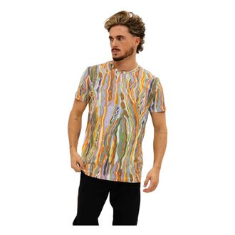 Carlo Colucci Knit Print T-Shirt - - Tops - Herren - Mehrfarbig - M