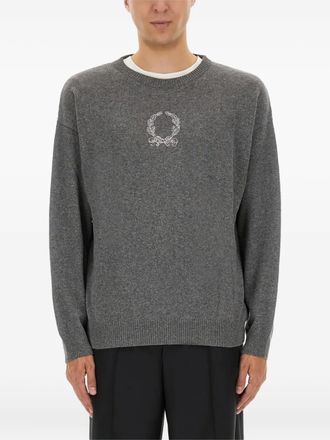 Moschino pull à logo brodé - Gris