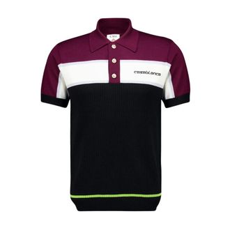 Casablanca Merino-Woll-Polohemd mit Streifen - - Tops - Herren - Mehrfarbig - M