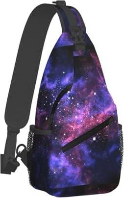 Generic Sacoche Tactique Univers Galaxie &Eacute;toile Espace Polyester Sling Sac &agrave; Bandouli&egrave;re R&eacute;glable Sac &agrave; Poitrine pour Cyclisme Randonn&eacute;e Camping