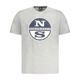 North Sails Grafisches Baumwoll-Crew-Neck-T-Shirt - - Tops - Herren - Grau - L
