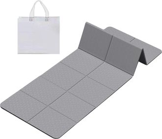 Generic Faltbare Yogamatte f&uuml;r Reisen - 6 mm dicke &Uuml;bungsunterlage f&uuml;r drau&szlig;en, rutschfeste, faltbare Yogamatte mit Aufbewahrungstasche f&uuml;r Reisen, Picknick, 