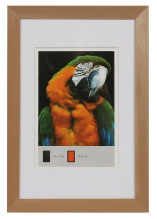 Timeless Kunststoff Bilderrahmen 10x15 bis 40x50 mit Passepartout Foto Rahmen: Farbe: Beige | Format: 13x18